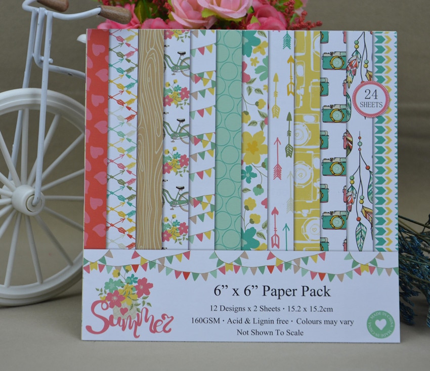 Camera Scrapbooking paper pack of 24 sheets handma... – Vicedeal