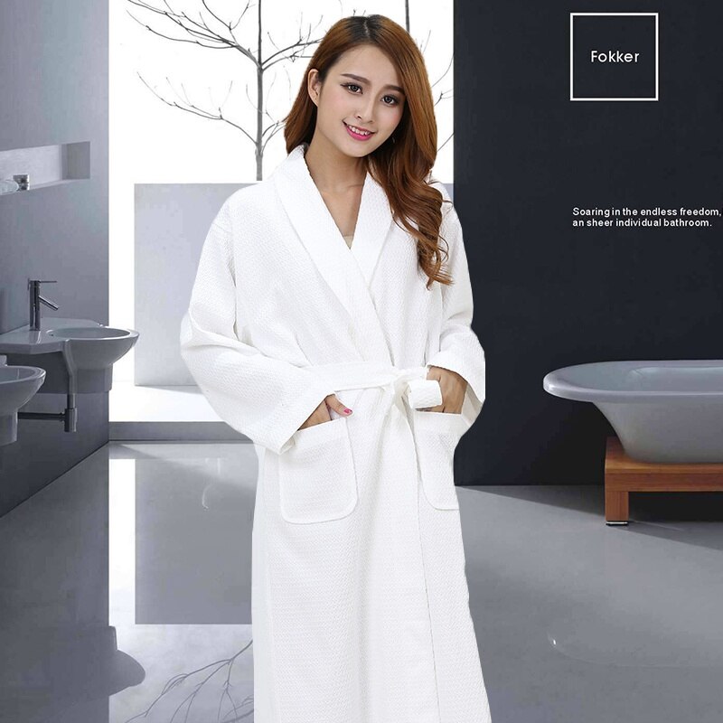 Cotton Waffle Bathrobe Women Summer Bathrobe Long ... – Vicedeal