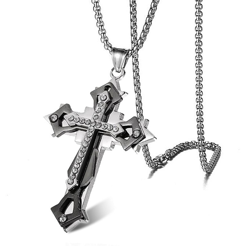 Korean Cross Stainless Alloy Pendant Necklace for ... – Vicedeal