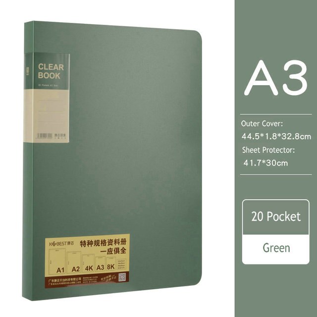 A3 20/30/40/60 Pocket File Folder Picture Album Do... – Vicedeal