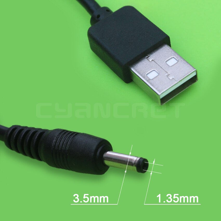 Strømkabel usb 2.0 to dc 3.5mm x 1.35mm 0.5m 1a st... – Grandado