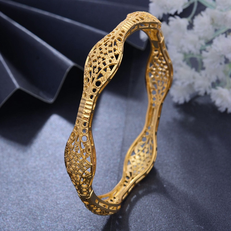 Bangles 4pcs/lot Gold color Bangles for Women Girl... – Grandado