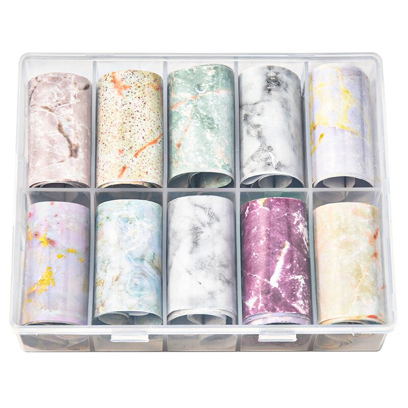 10 Rolls/Box Nail Art Foil Sticker Nail Transfer F... – Vicedeal
