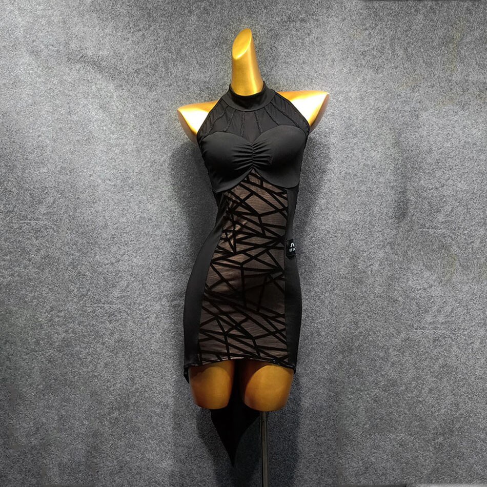 Black Sleeveless Bare Back Lace Latin Dance Dress ... – Vicedeal