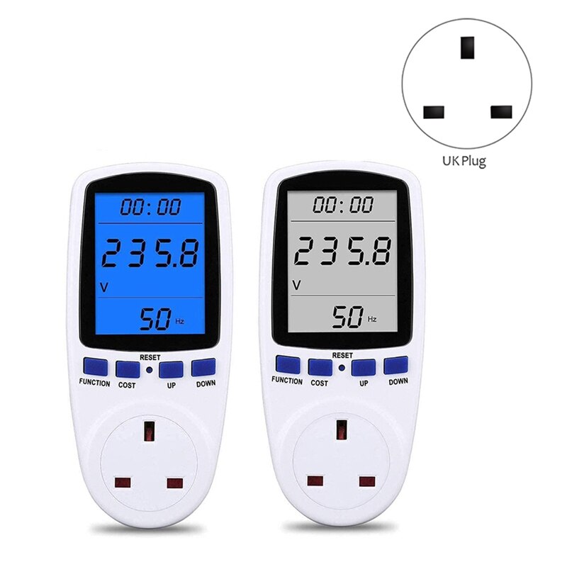 Practical Power Meter Plug Monitor Backlight LCD D... – Grandado