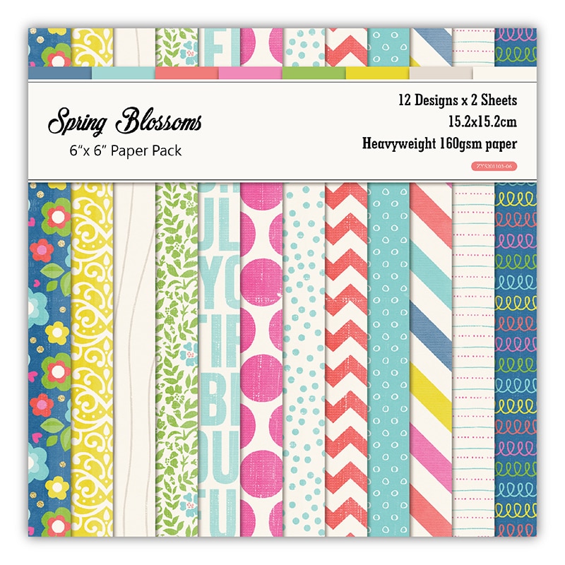 24 sheets 6"X6"the Spring Blossoms Patte... – Grandado