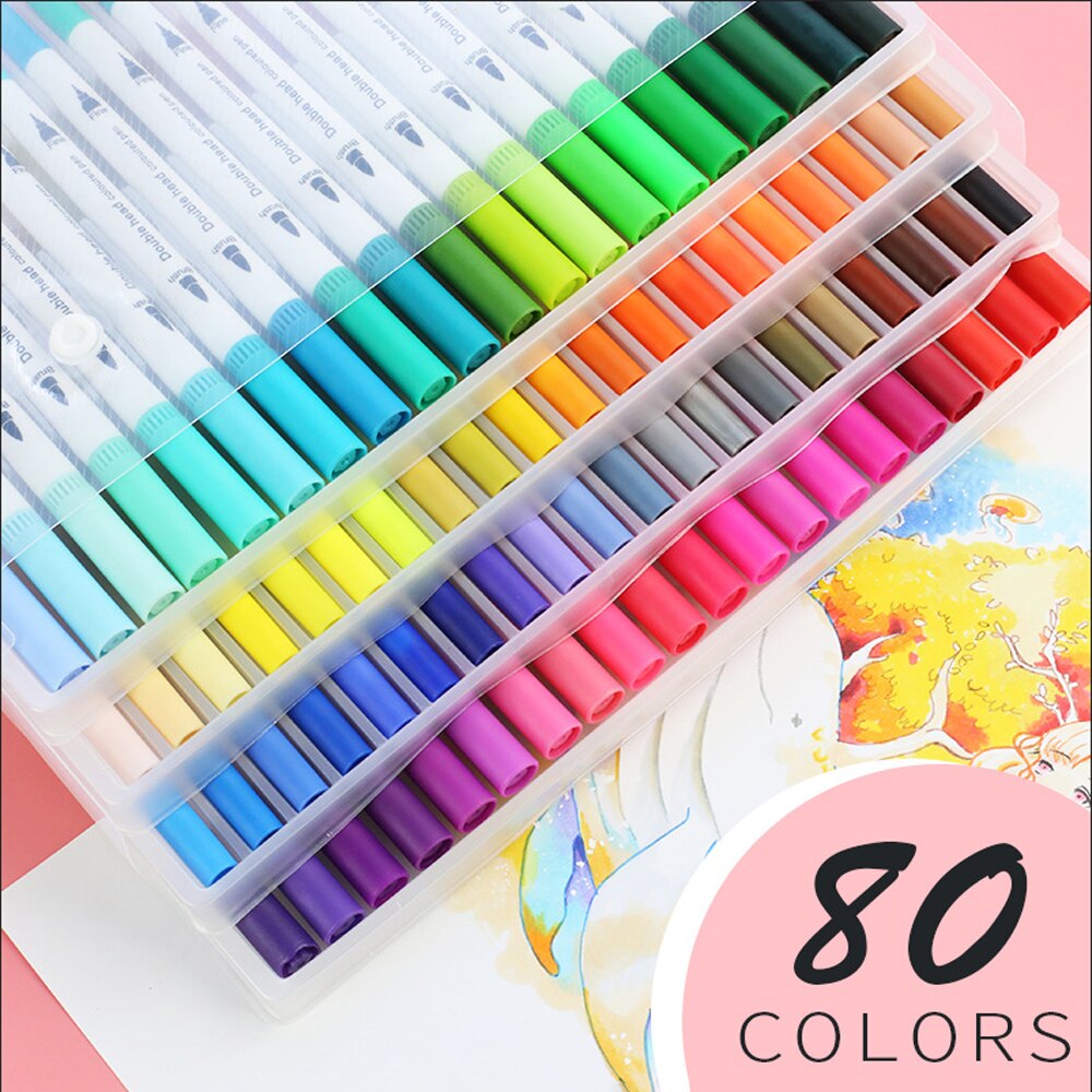 Kleurrijke Markers Tekening Pen Fine Liner Dual Ti... – Grandado