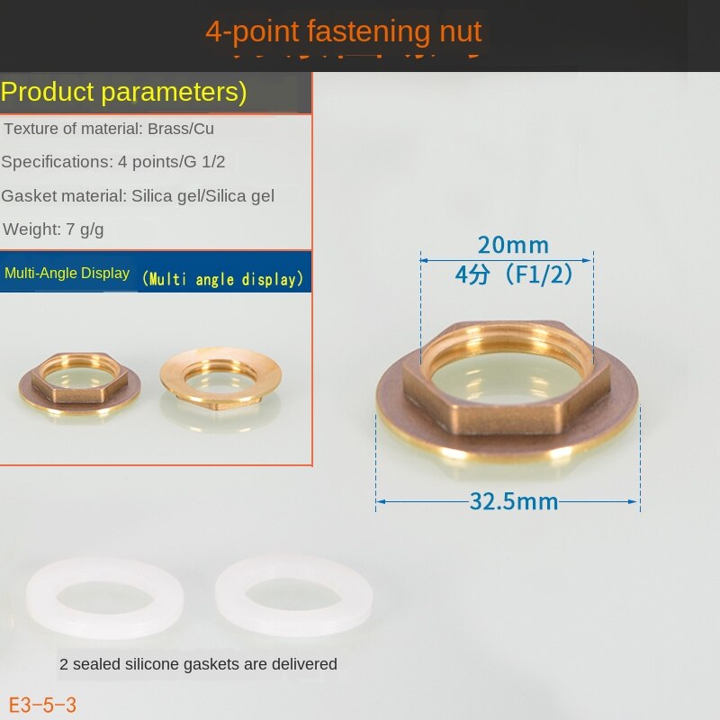 1/2IN 3/4IN 1inch copper outer hexagonal cap back ... – Grandado