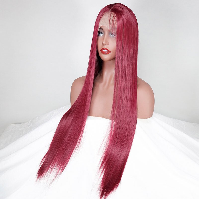 Bombshell Wijn Rode Zijdeachtige Rechte Synthetisc... – Grandado