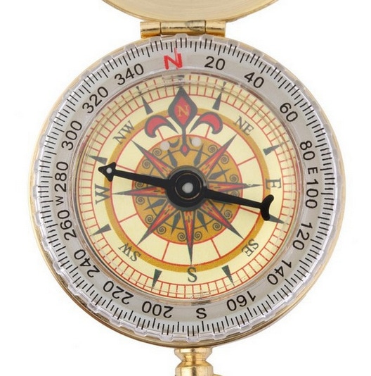 Camping Compass Hiking Pocket Brass Golden Compass... – Grandado
