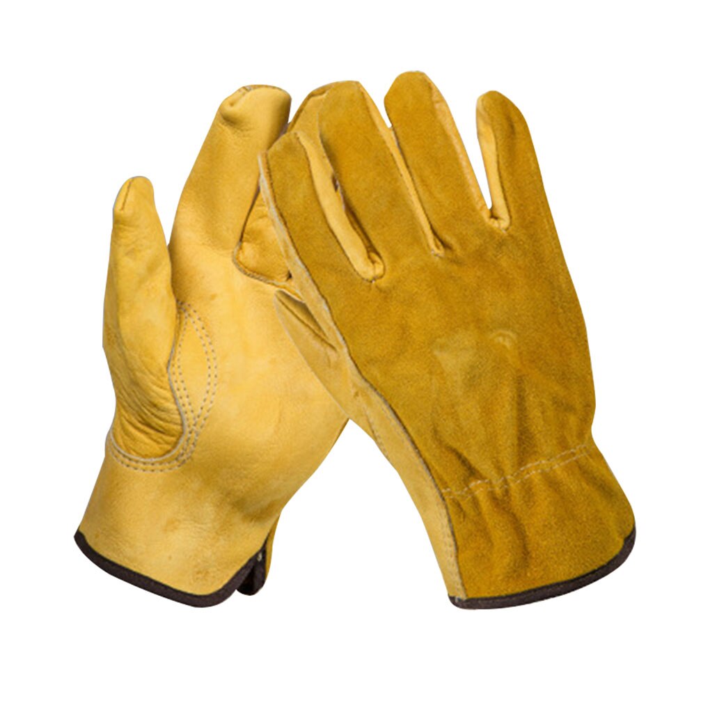 1 Pair Gardening Leather Gloves Anti-scald Wear-re... – Grandado