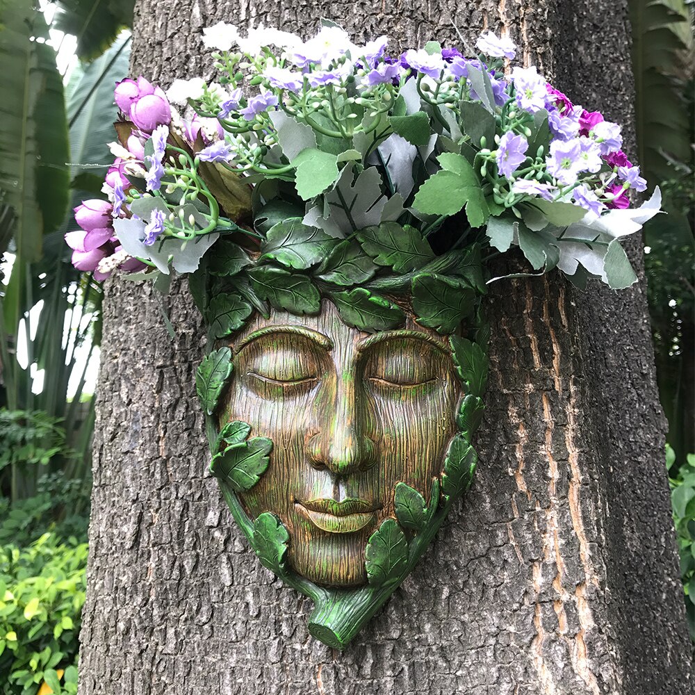 Hand-Painted Resin Green Man Tree Face Or Tree Hug... – Vicedeal