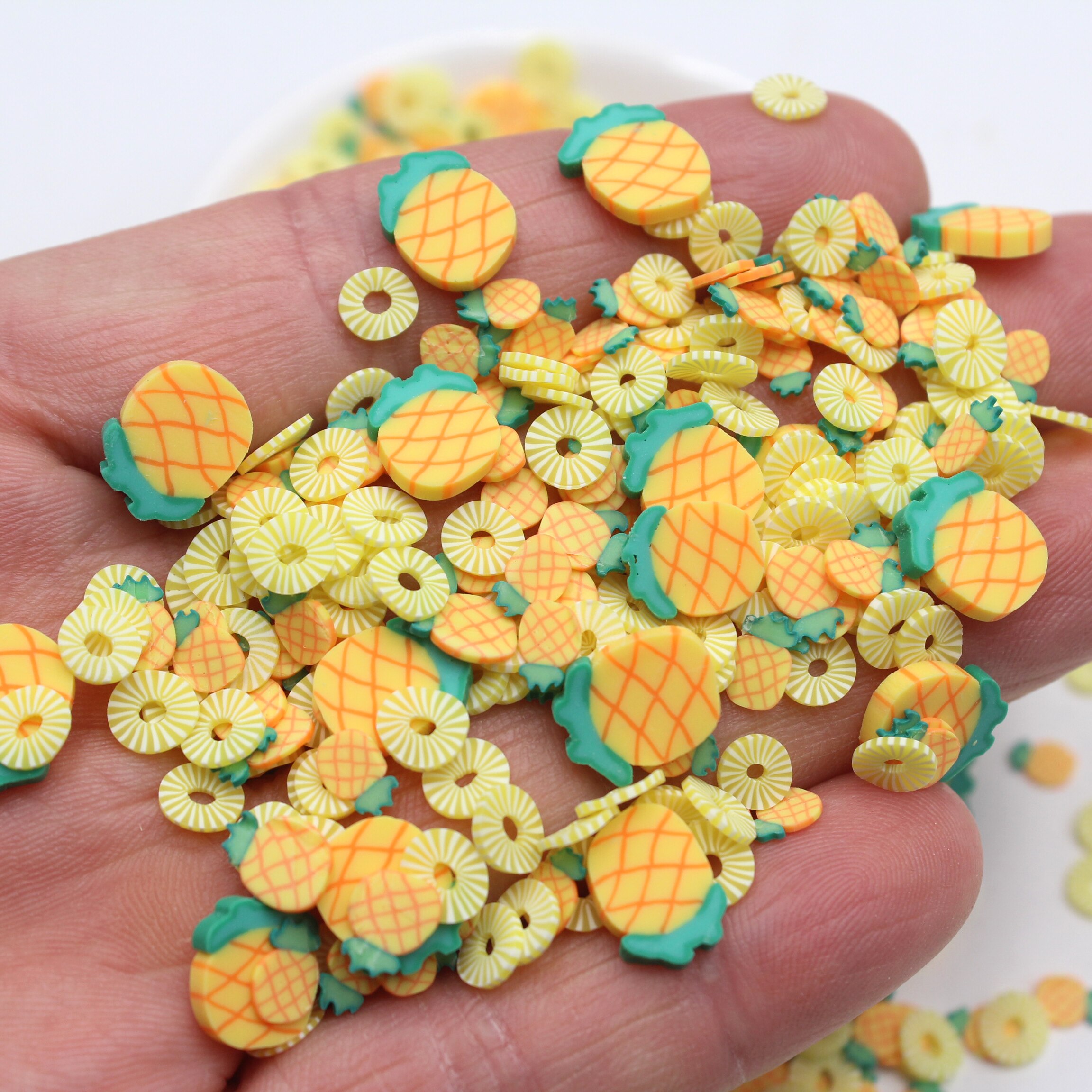 100g/Lot Attractive Pineapple Polymer Clay Slices ... – Grandado