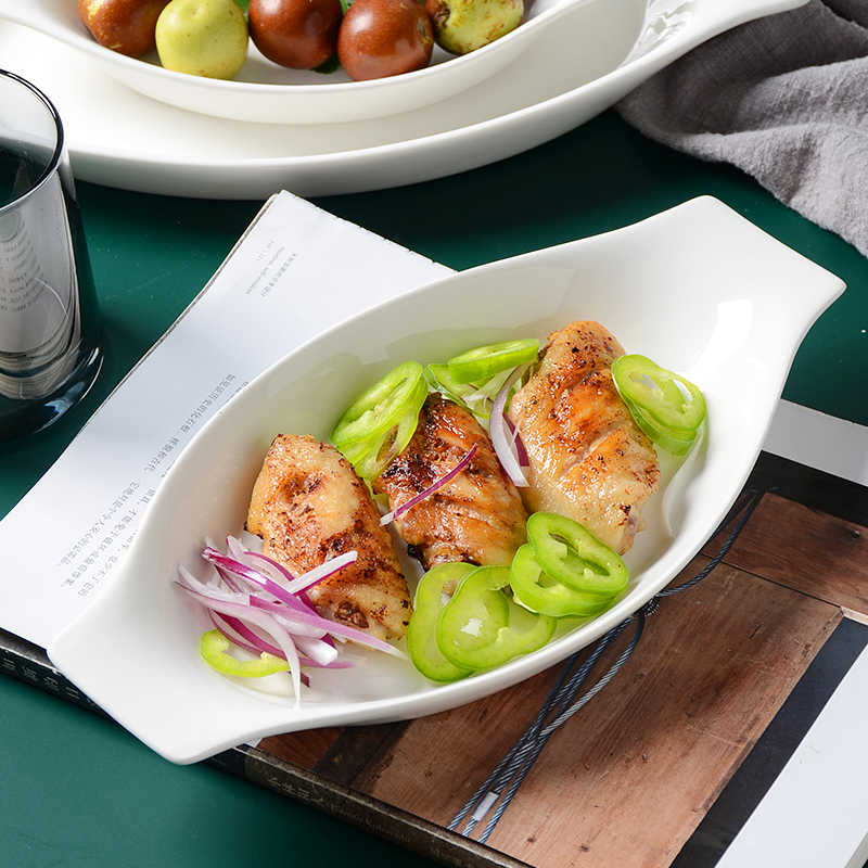 Pure White Hotel Western Food Plate, Dish Plate, F... – Vicedeal