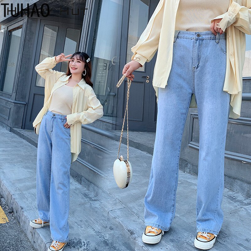 TUHAO Plus Size 4XL 3XL Wide Leg Jeans Women Leisu... – Grandado