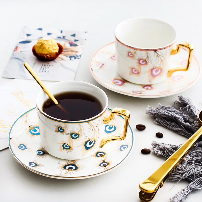 Porcelain Coffee Cup And Saucer Set Travel Europea... – Vicedeal