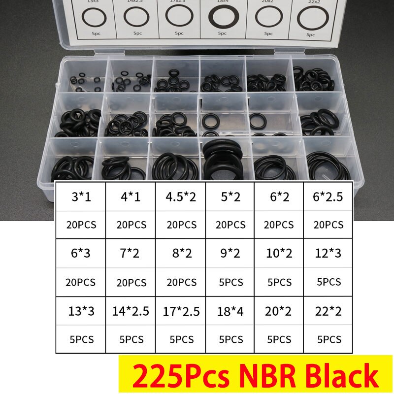 Boxed VMQ NBR FKM O Ring Set Rubber Washer Seals A... – Vicedeal