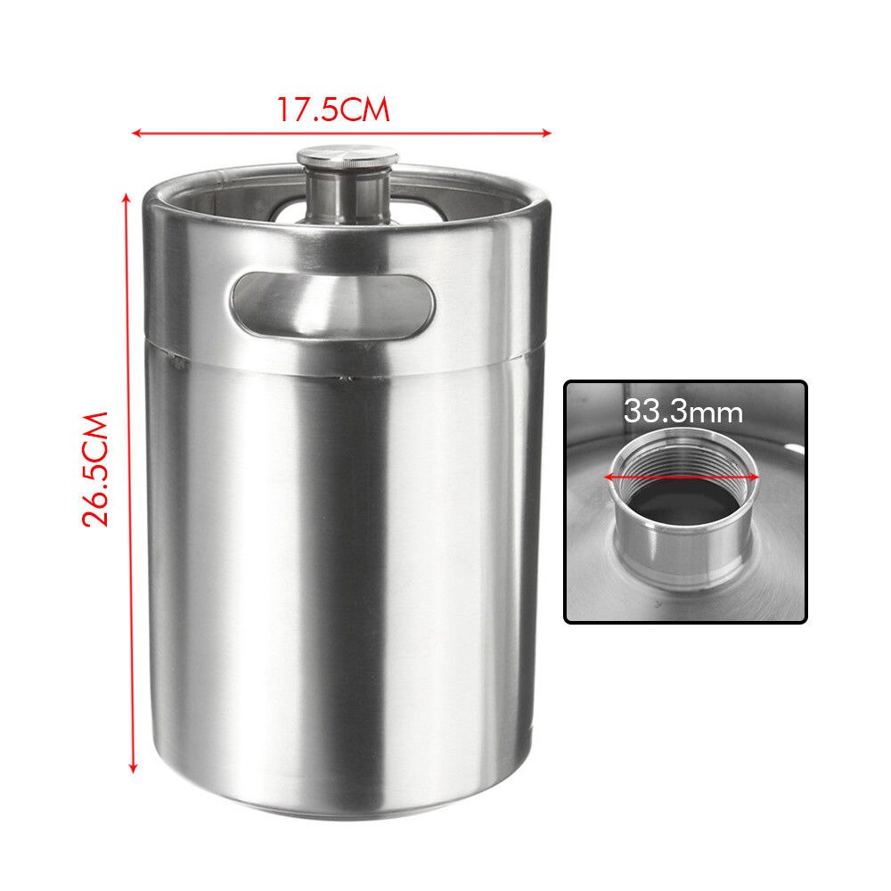 HIHG 5L Stainless Steel Homebrew Mini Keg 170oz Be... – Grandado