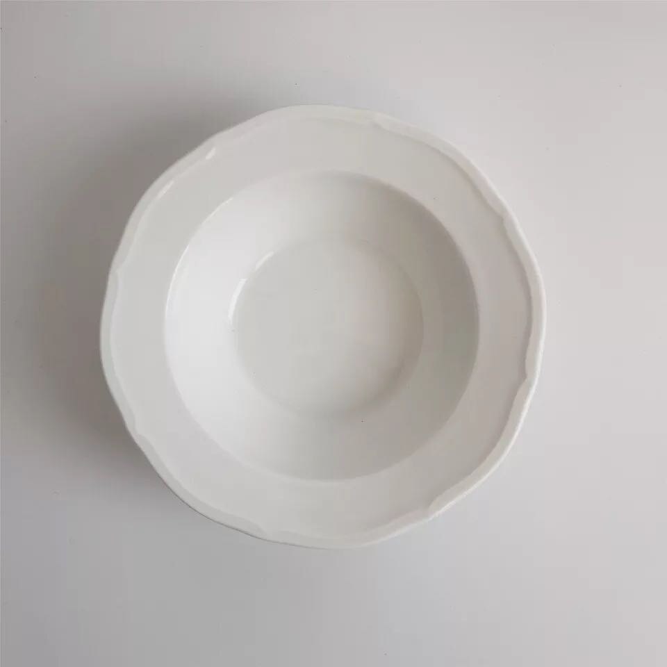 Pur blanc français rétro dentelle en relief assiet... – Grandado