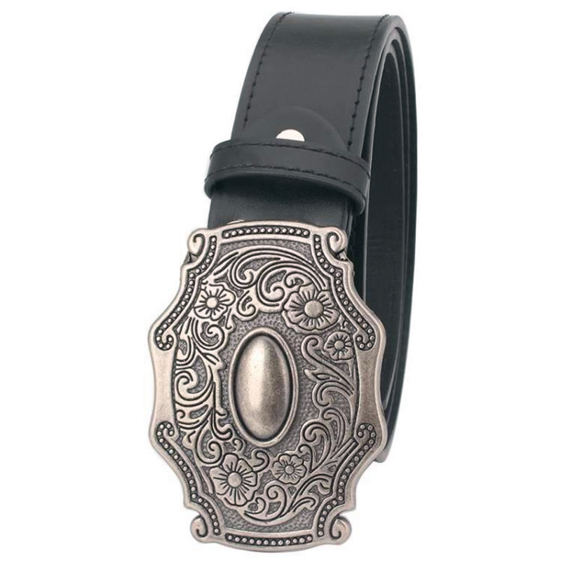 women leather belt Retro pattern belts Antique pal... – Grandado