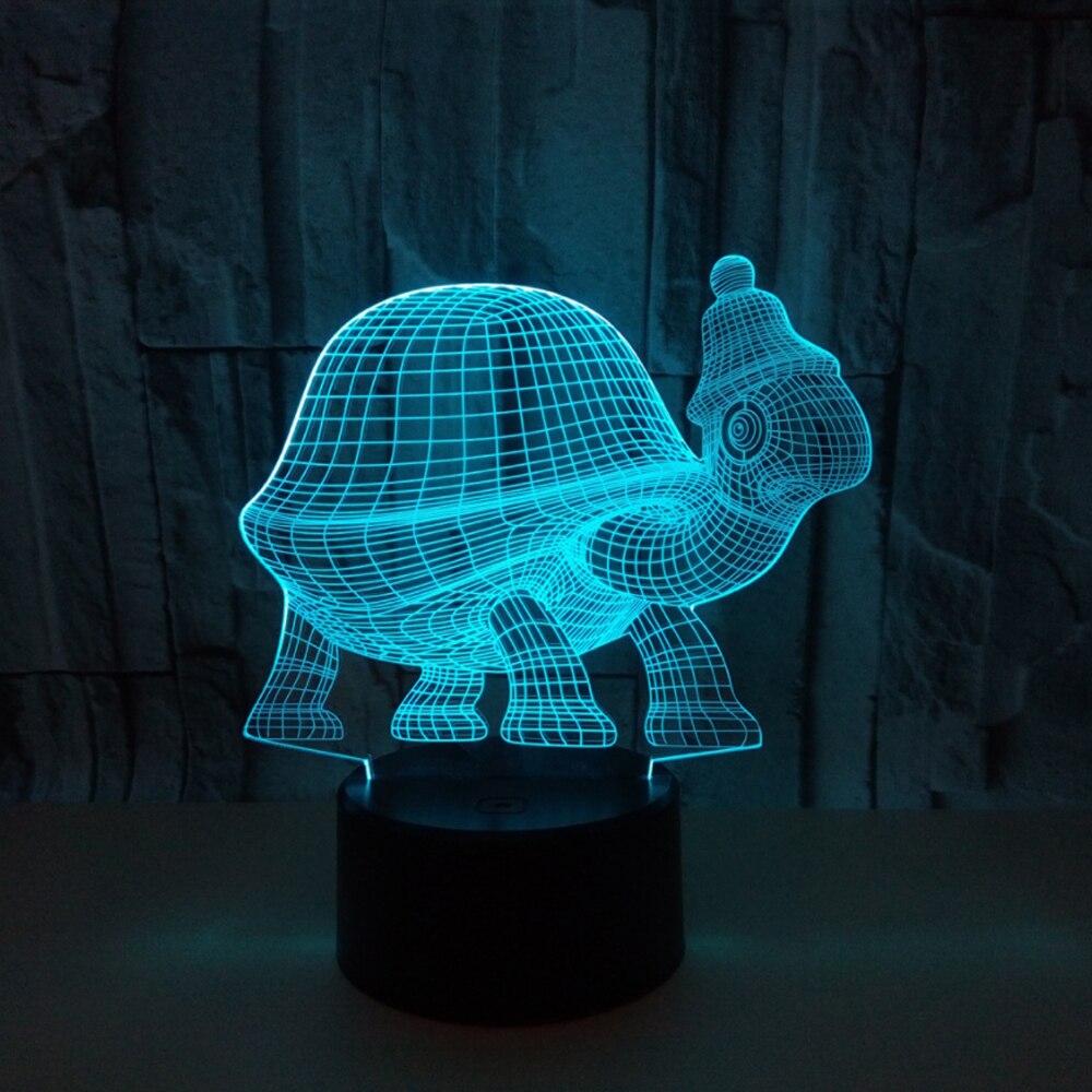 tortoise Model Illusion 3d Lamp LED 7 Color Changi... – Grandado