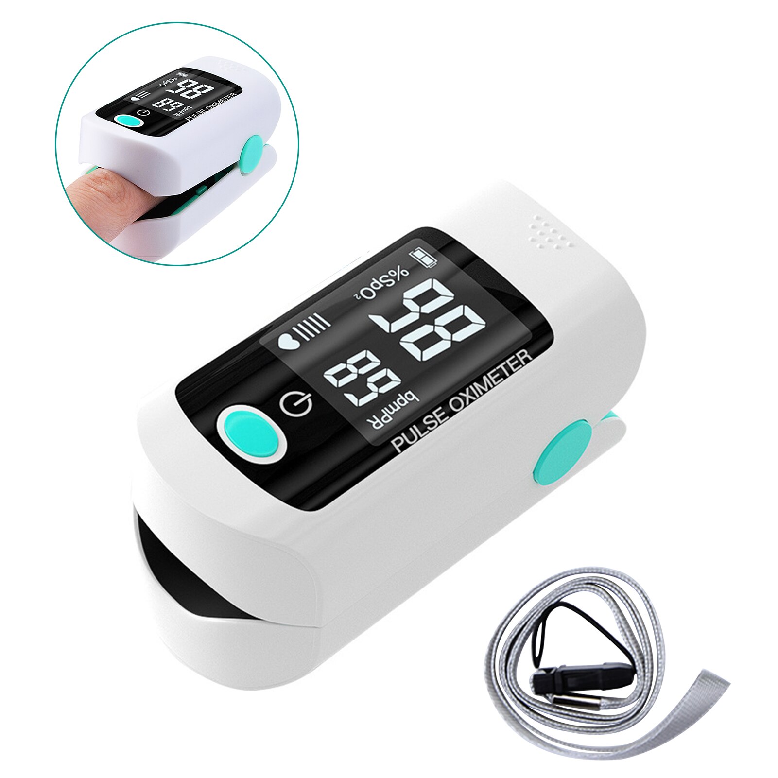 Fingertip Pulse Oximeter Blood Oxygen Saturation 8... – Grandado