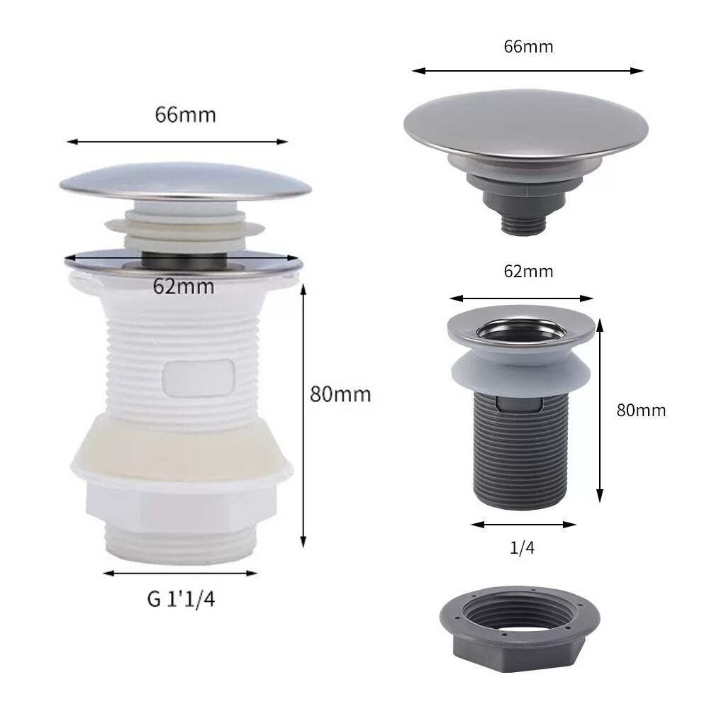 PP Basin Drain Bathroom Sink Pop Up Push Open Wast... – Grandado