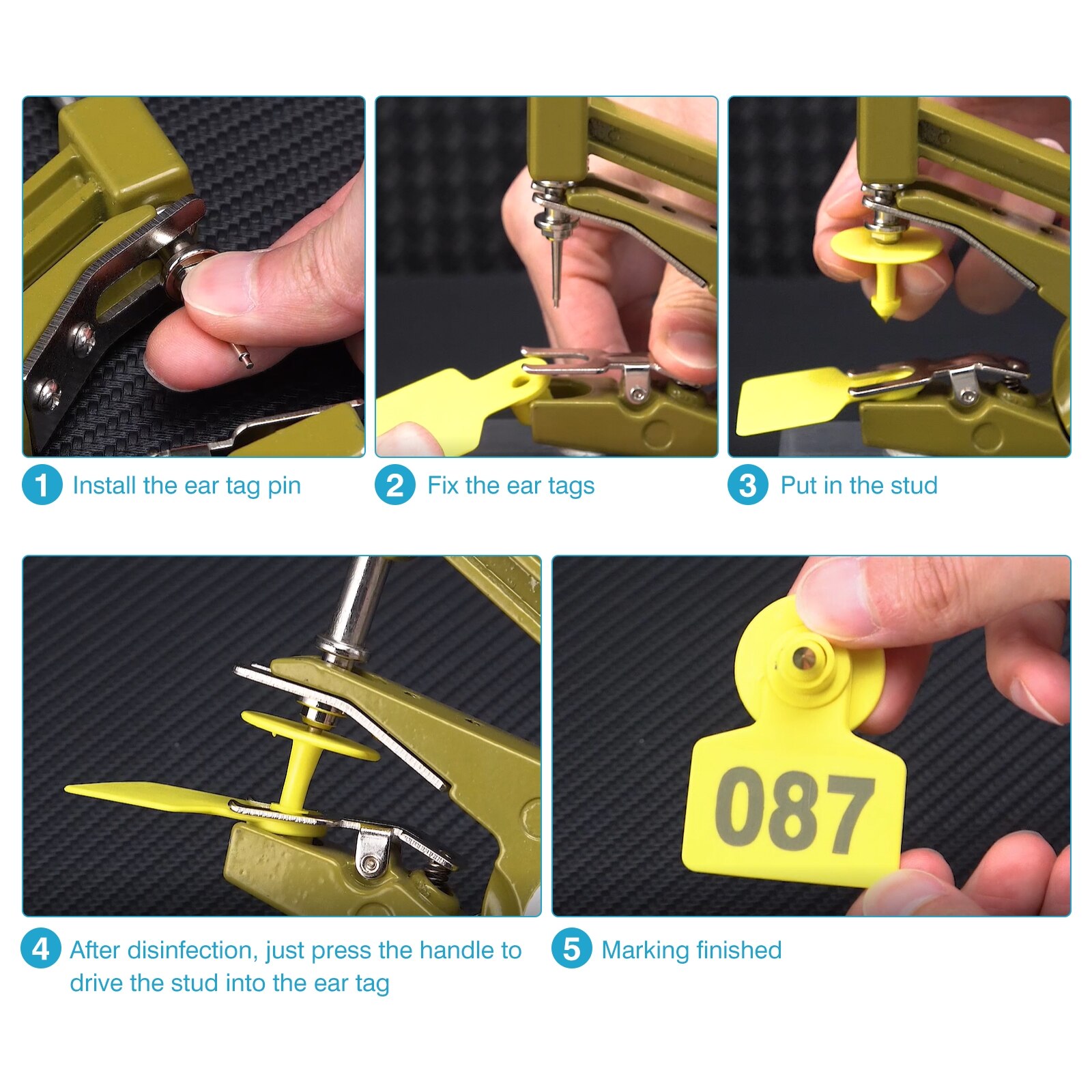 Livestock Identification Numbered Ear Tags for Cat... – Vicedeal