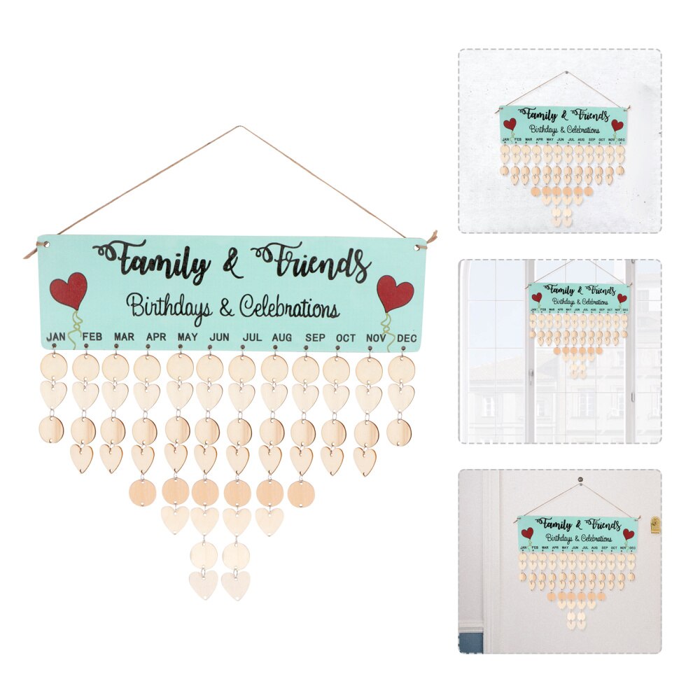 1 Set Wooden Calendar Famliy Friends Birthdays Cel... – Grandado
