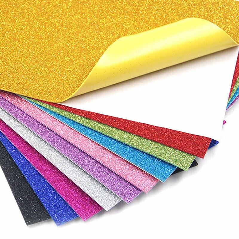 10pcs Glitter Foam Embossed Paper A4 Sheets Sticky... – Grandado