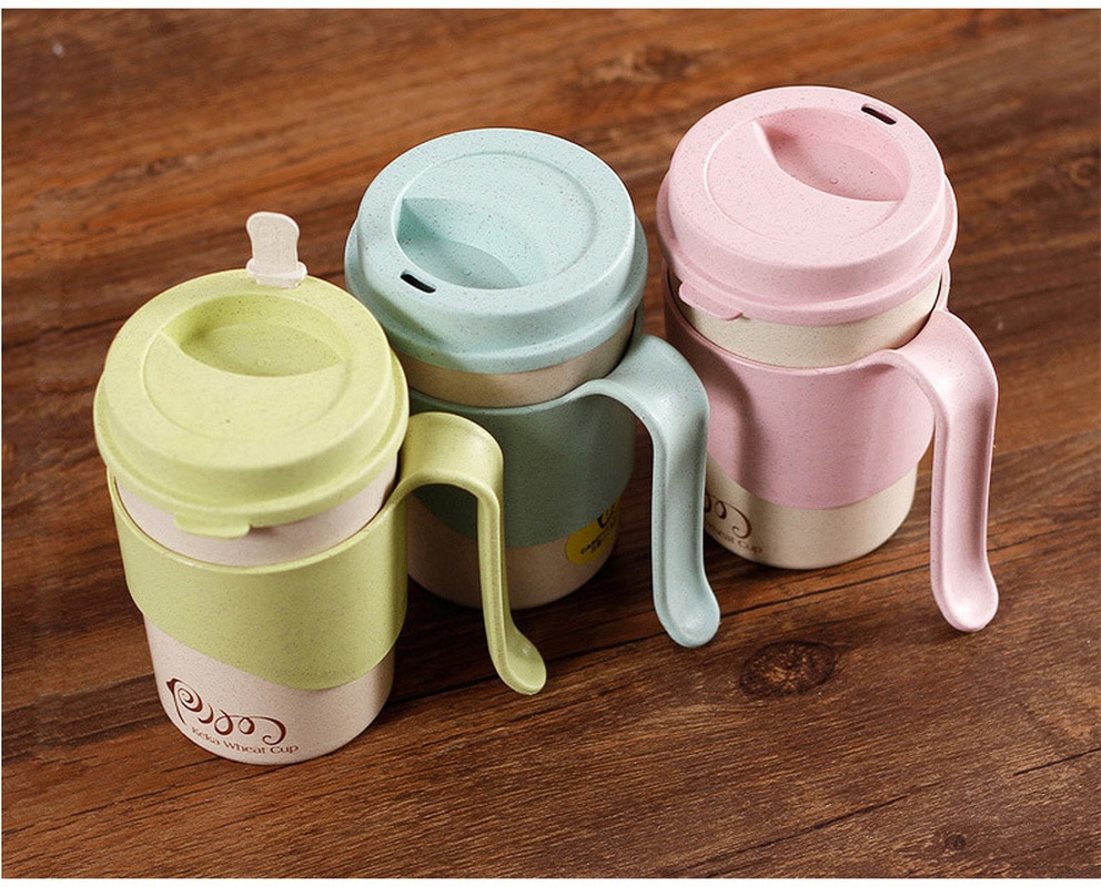 350ml / 450ml Rice Husk Fiber Plastic Tumblers Cof... – Vicedeal