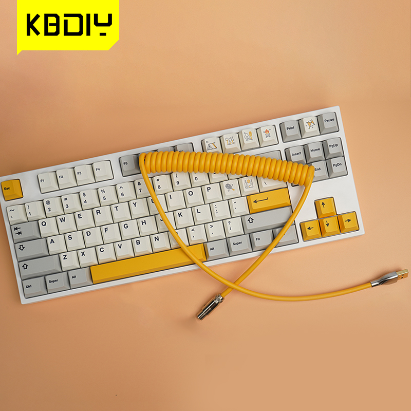 KBDiy Coiled Cable Type C Wire Mechanical Keyboard... – Grandado
