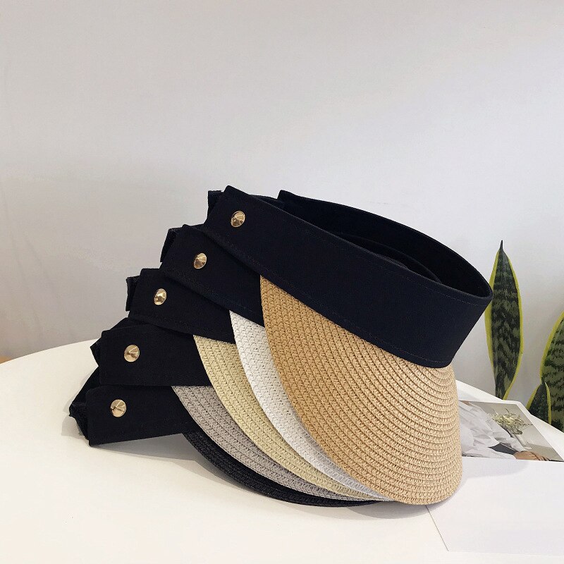 Women Straw Hat Empty Top Summer Hat Sun Protectio... – Vicedeal