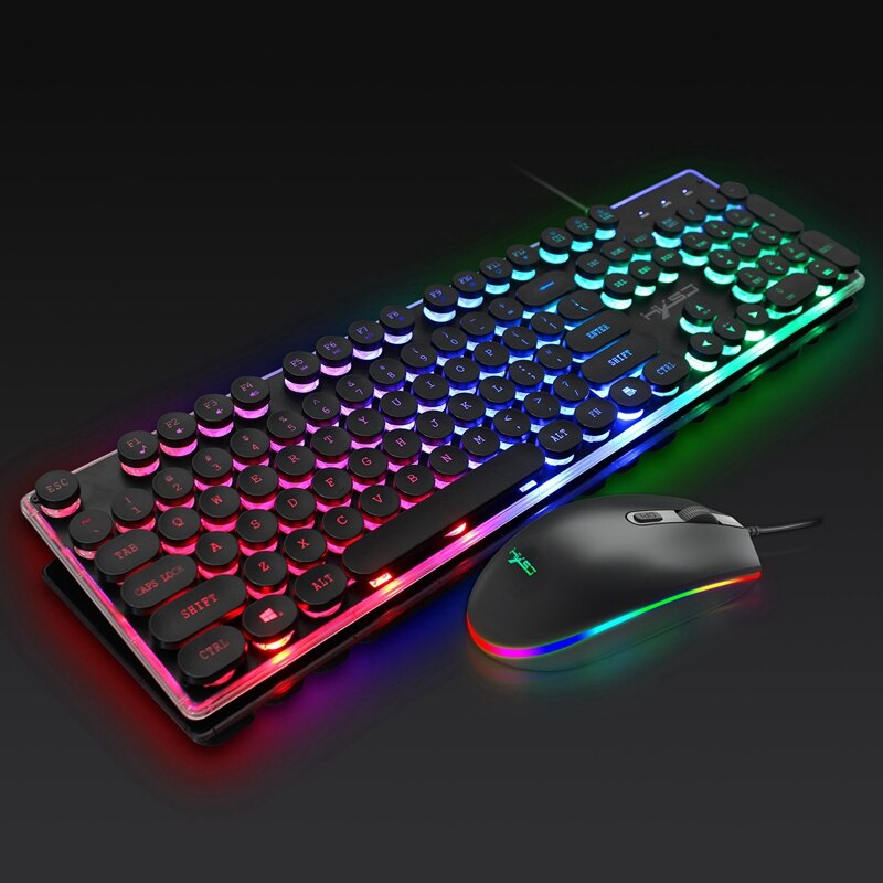 Hxsj v300y engelskt tangentbord och mus set 104 t... – Vicedeal