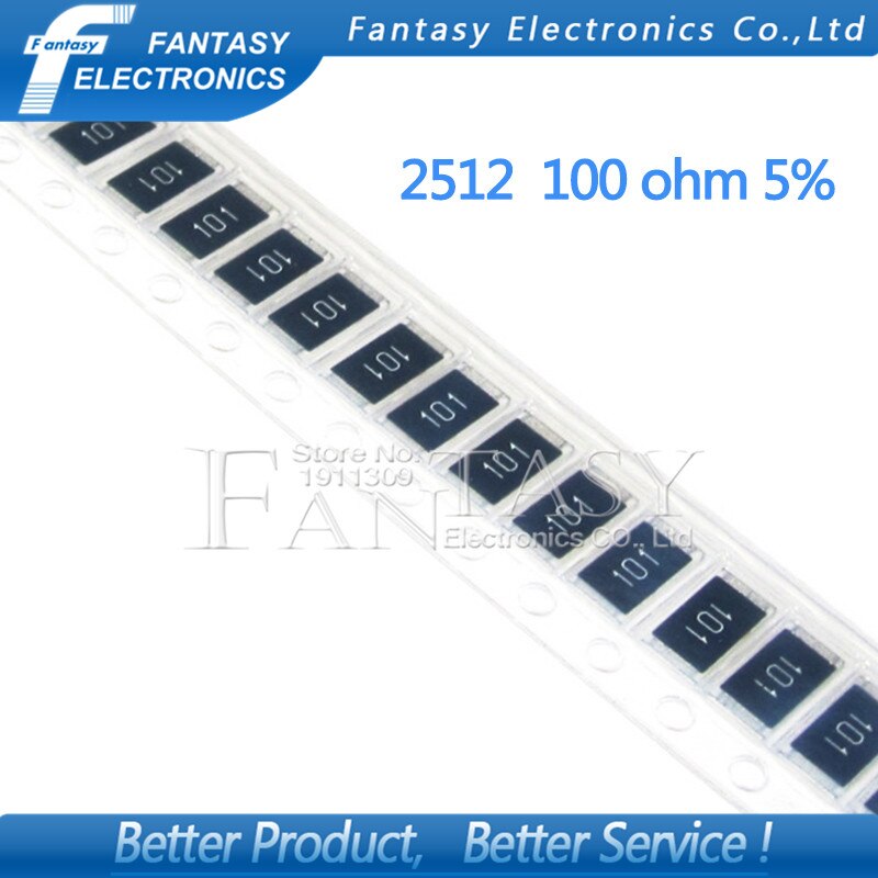50Pcs 2512 Smd Weerstand 5% 100 Ohm 1W 100R 101 – Vicedeal