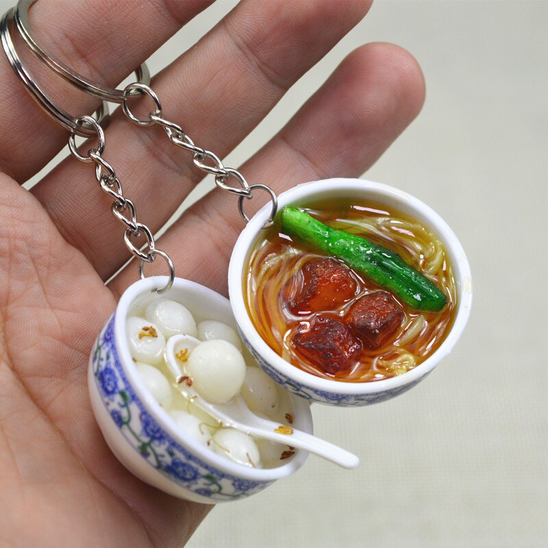 1pc Simulation Food Key Chains Noodle Bowl Keychai... – Grandado