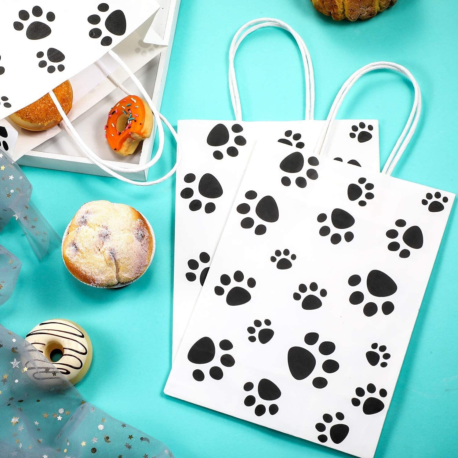 12 Pcs Dog Paw Shape Paper Bag with Handle Cookie ... – Grandado