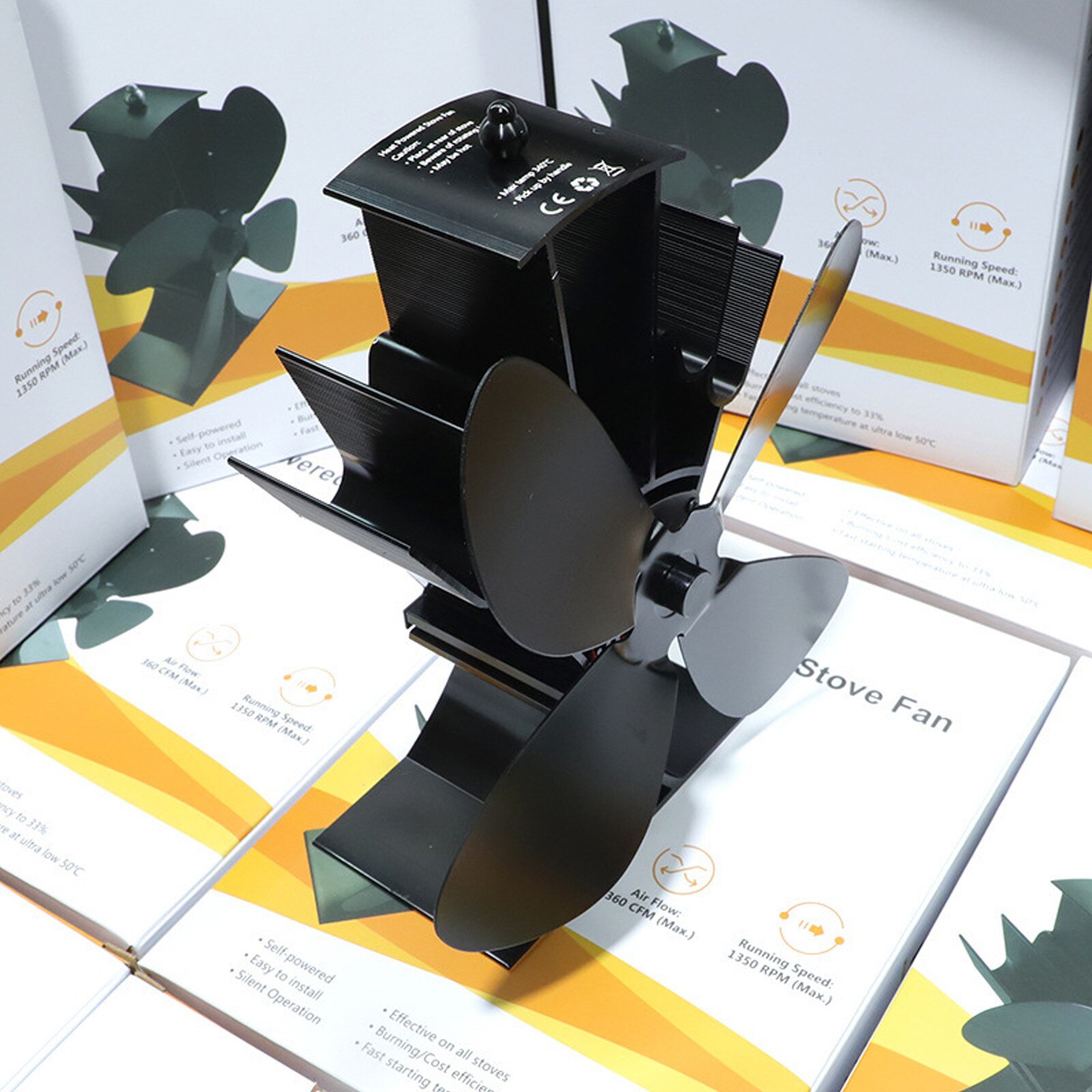 Home 4 Blades Large Airflow Heat Powered Wood Log ... – Vicedeal