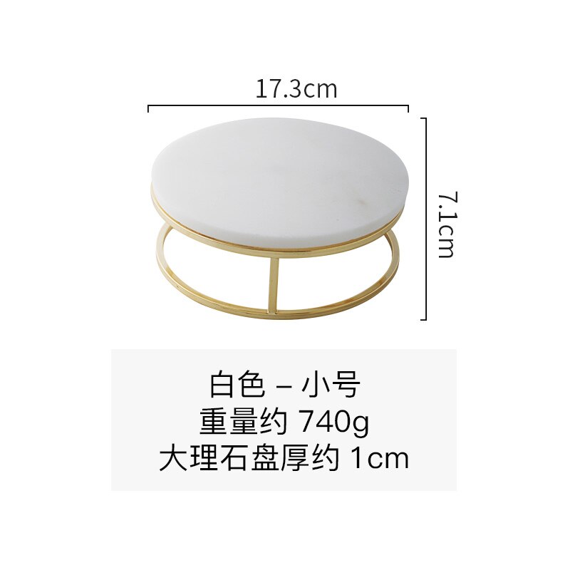 Nordic style natural marble cake tray dessert tabl... – Grandado