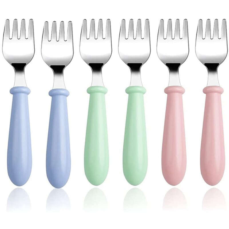 6 Pieces Stainless Steel , Kids Cutlery With Round... – Grandado