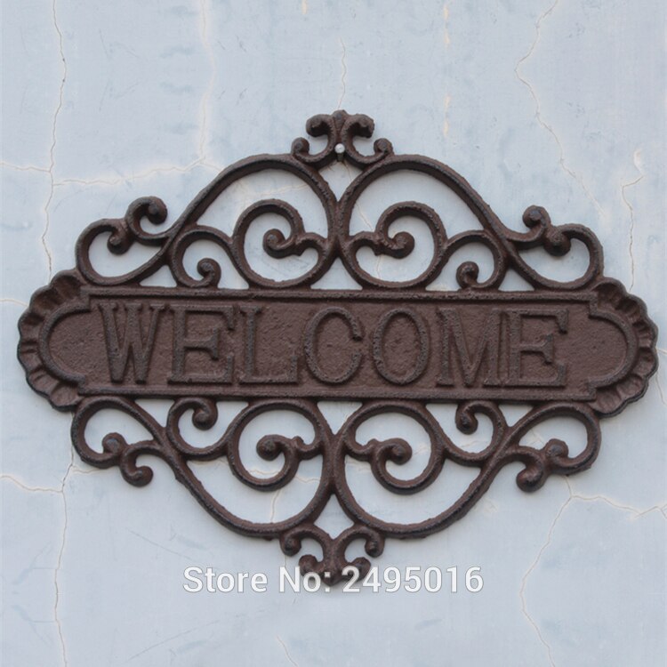 Cast Iron French Country Cottage WELCOME Sign Plaq... – Grandado