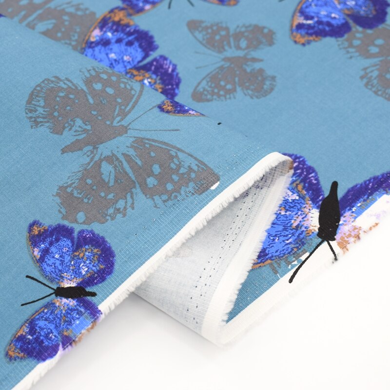 The butterfly reactive dyeing stretch satin cotton... – Grandado