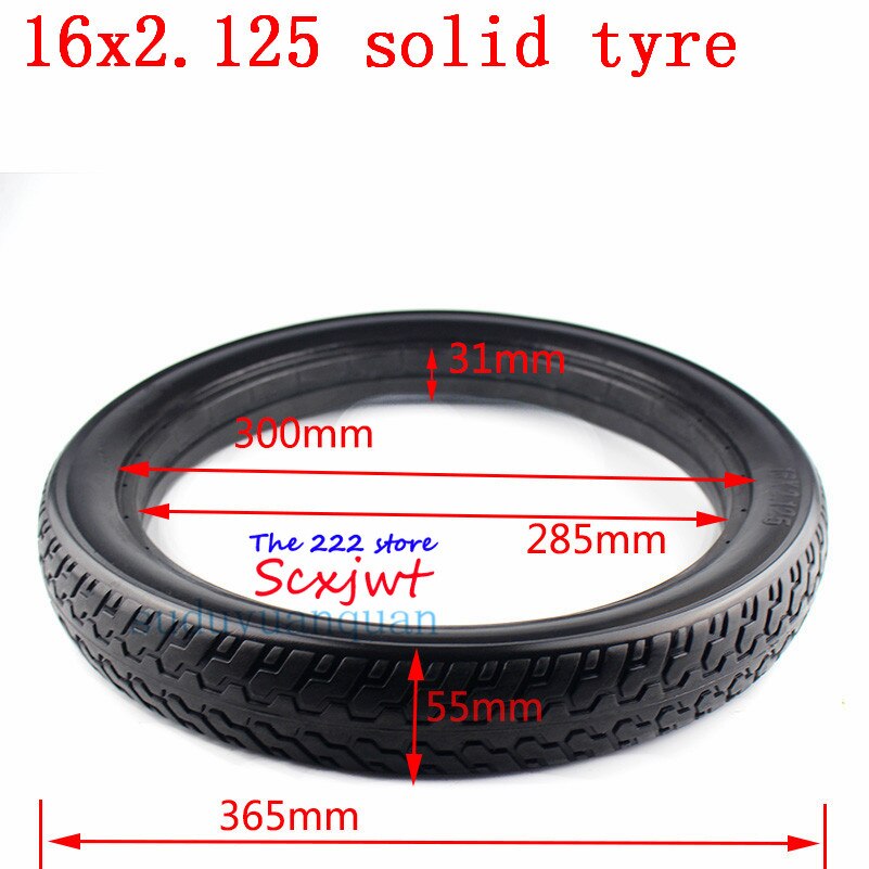 Solid Rubber Electric tire 14x2.125 16x2.125 Non i... – Grandado