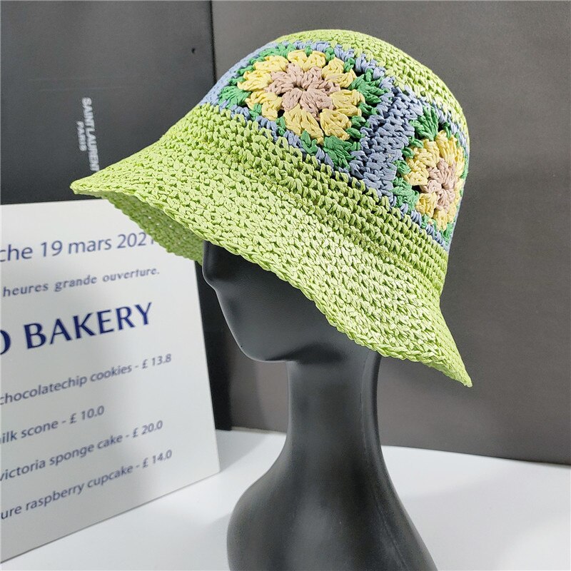 Summer Autumn Hats for Women Retro Bucket Flat Dro... – Grandado