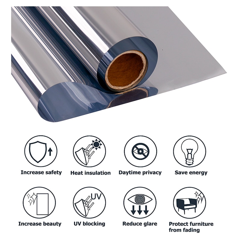 Sunice 70x300cm Silver Window tint Film One Way Mi... – Grandado