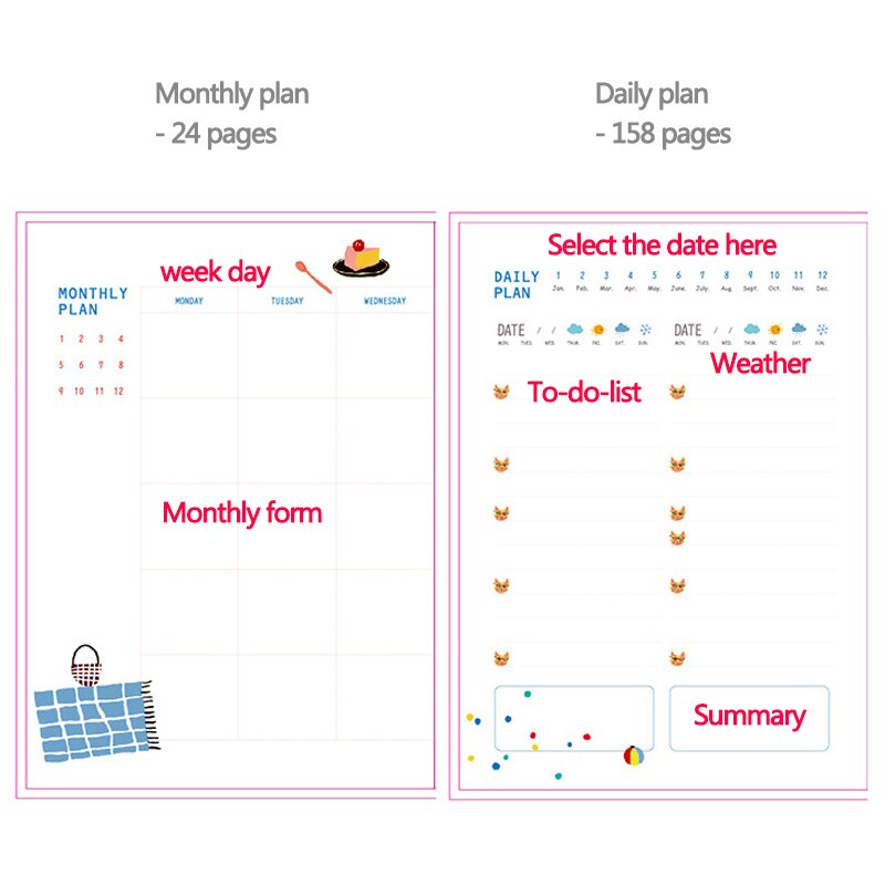 Notebook Kawaii Stationery Diary Notebook School O... – Grandado