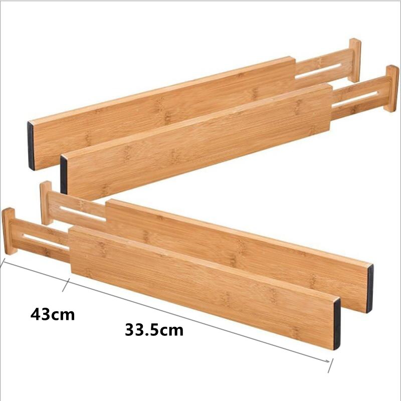 2/4Pc Bamboo Drawer Dividers Kitchen Wardrobe Draw... – Vicedeal