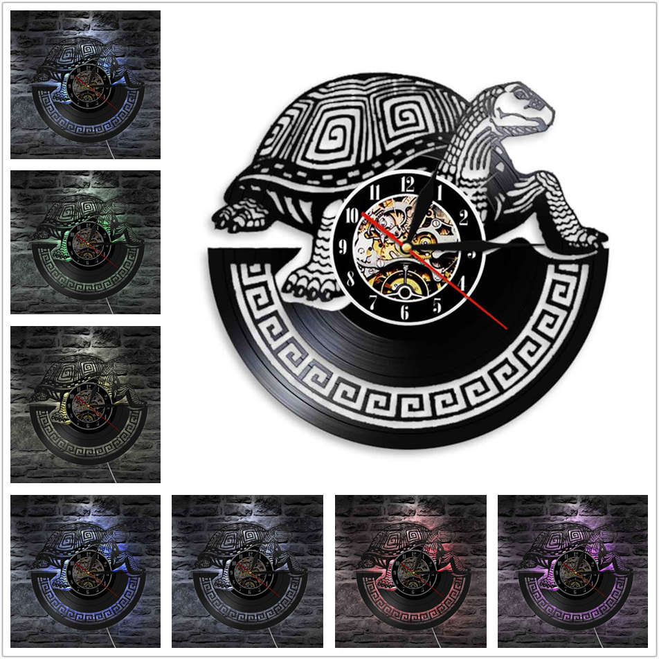 Sea Turtle Vinyl Record Wall Clock Steampunk LED W... – Grandado