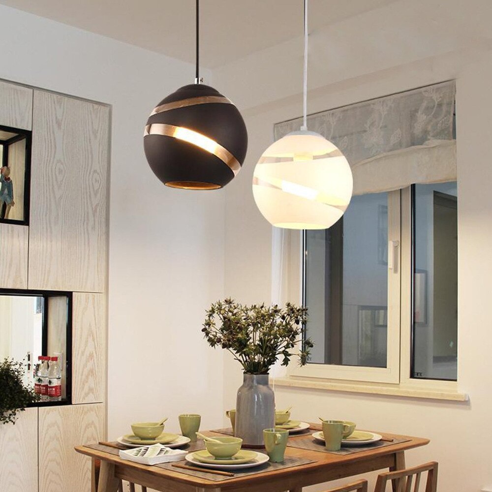 Moderne Glazen Ronde Bal Hanglampen E27 Led Schors... – Grandado