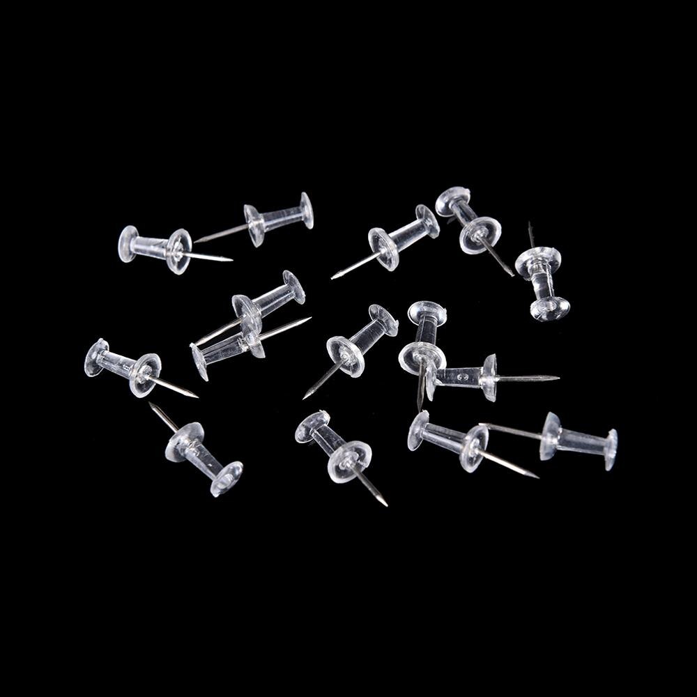 40pc Transparent Clear-Coloured Push Drawing Pins ... – Vicedeal